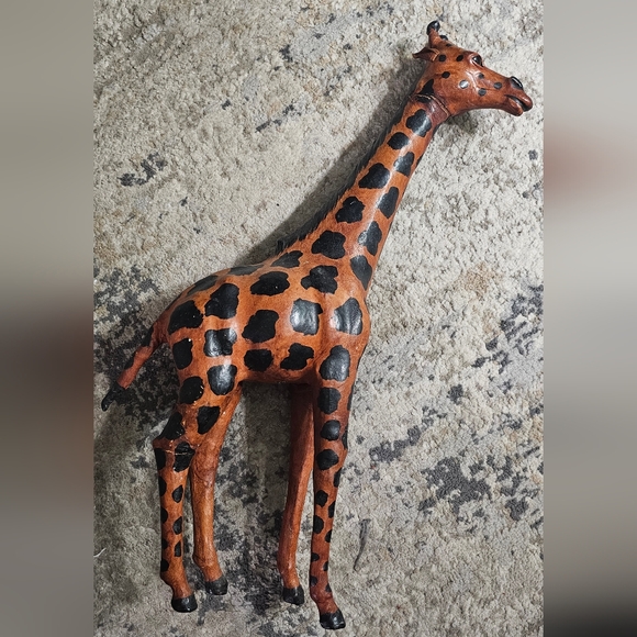 Accents | Hand Painted Leather Wrapped Giraffe Sculpture 185 Made In ...